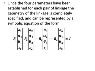 Spatial mechanism and DH parameters | PPTX