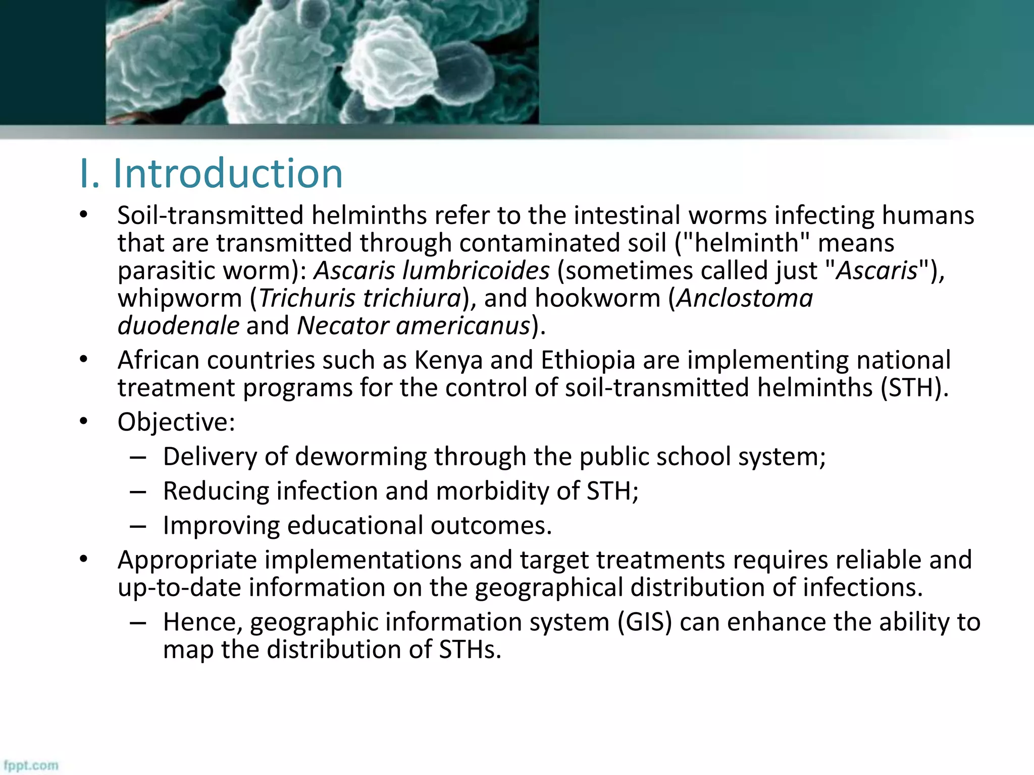 Spatial modeling of STHs infections in kenya | PPTX