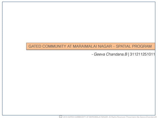 Spatial program for gated community | PPT