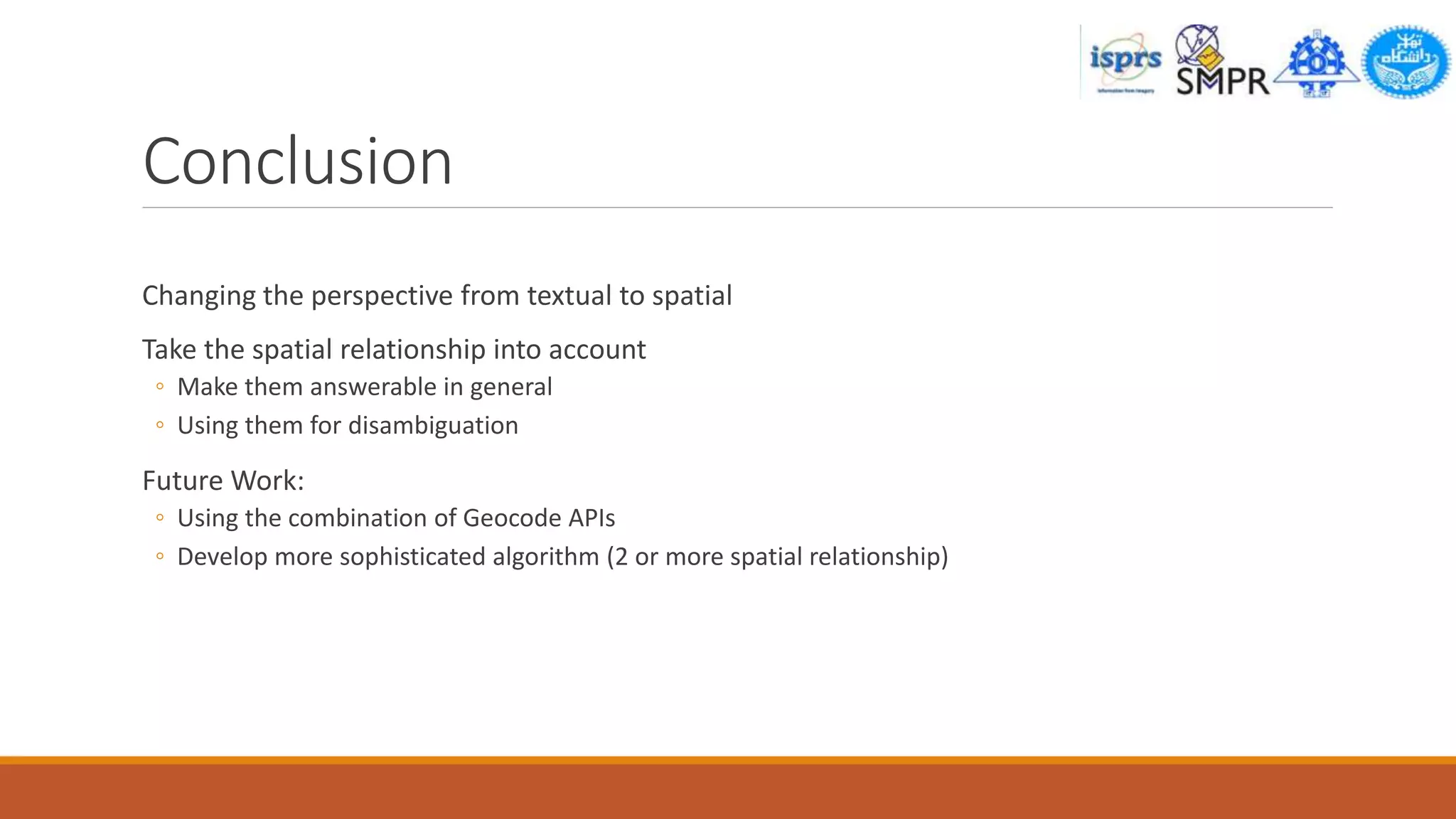 Spatial Queries Entity Recognition And Disambiguation Ppt