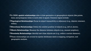 Spatial relationship in Database management system | PPTX | Databases ...