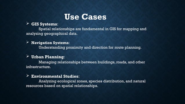 Spatial relationship in Database management system | PPTX | Databases | Computer Software and ...