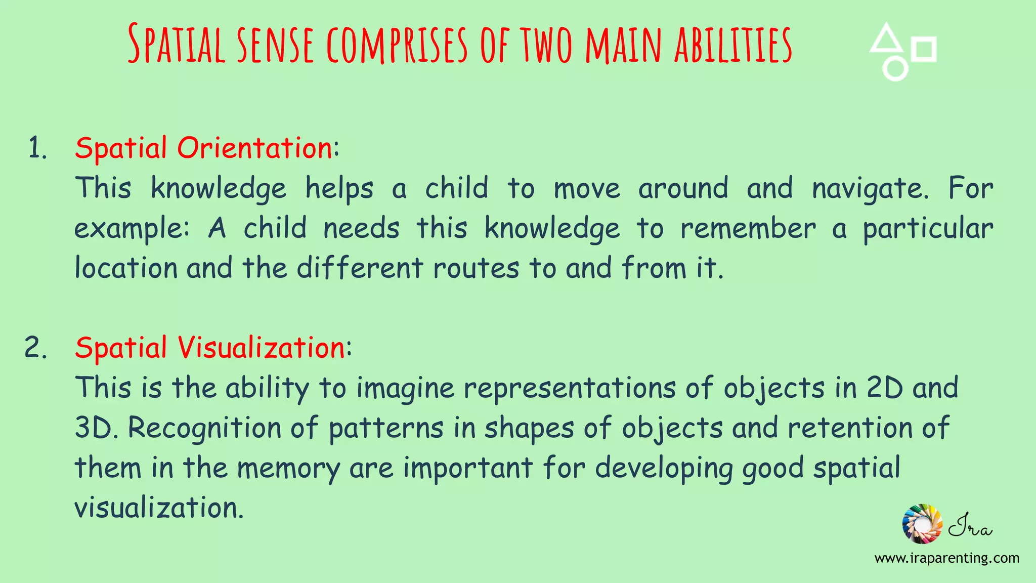 Spatial sense and geometry for preschoolers based on milestones | PDF