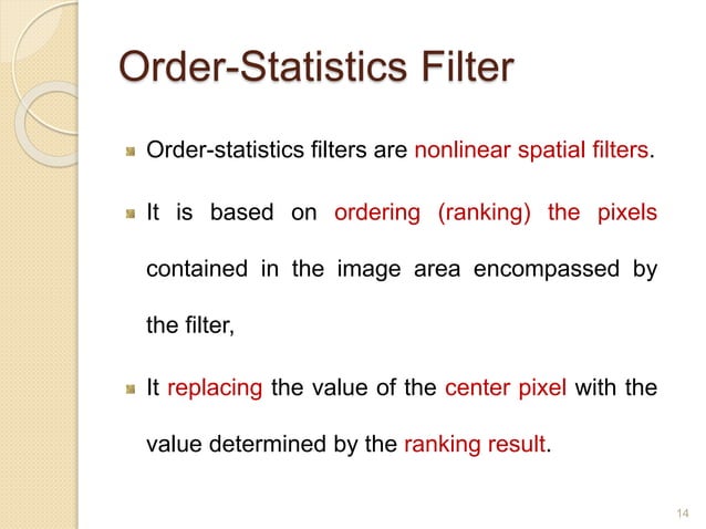 Smoothing Filters in Spatial Domain | PPTX