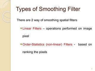 Smoothing Filters in Spatial Domain | PPTX