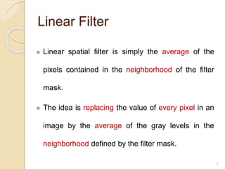 Smoothing Filters in Spatial Domain | PPTX