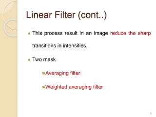 Smoothing Filters in Spatial Domain | PPTX