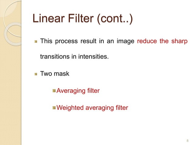 Smoothing Filters in Spatial Domain | PPTX