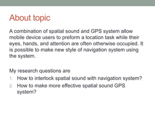Spatial Sound For Mobile Navigation System | PDF
