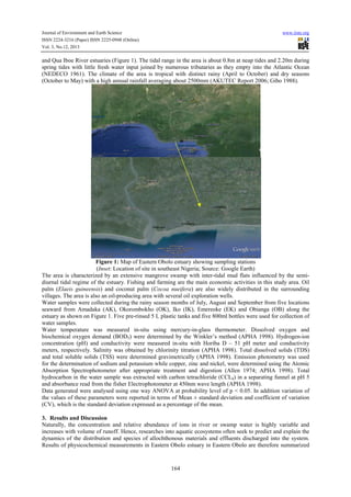 Spatial variation in physico chemical parameters of eastern obolo ...