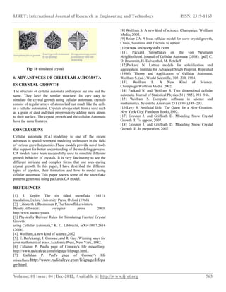 Spatio temporal modeling of snow flake crystals using packardªs cellular automata | PDF
