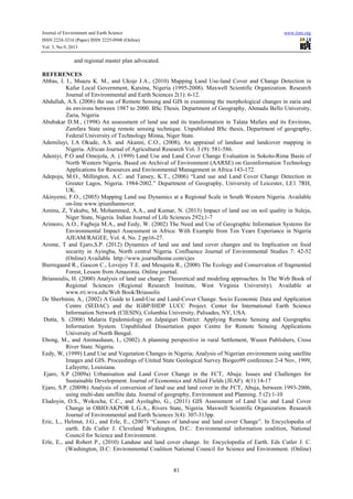 Spatiotemporal analyses of land use and land cover changes in suleja ...