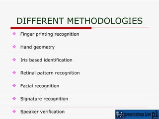 Spattern matching using biometric techniques | PPT
