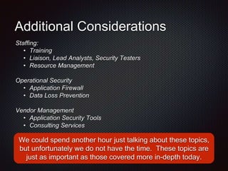 Mike Spaulding - Building an Application Security Program | PPT