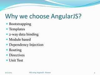 Single Page Application (SPA) using AngularJS | PPT
