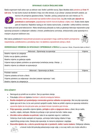 Spavanje i djeca školske dobi | PDF