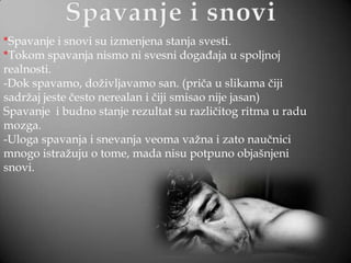 Spavanje, snovi i hipnoza | PPT