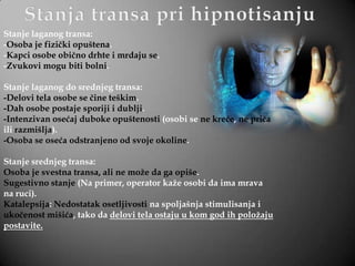 Spavanje, snovi i hipnoza | PPT