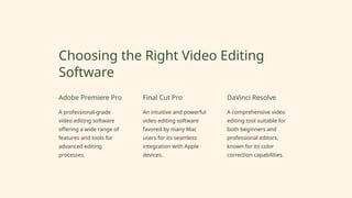 Video Editing Basics and the Different Things | PPTX