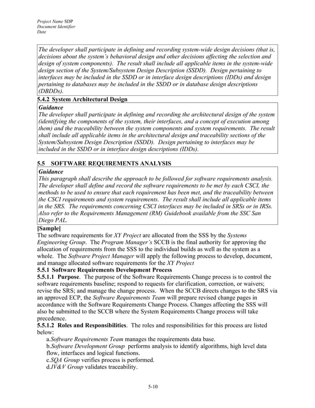 Spawar sdp template | PDF