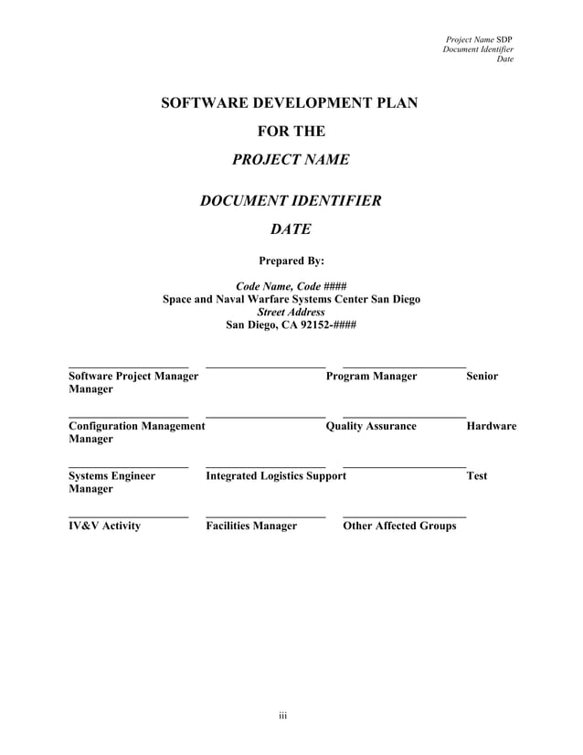 Spawar sdp template | PDF