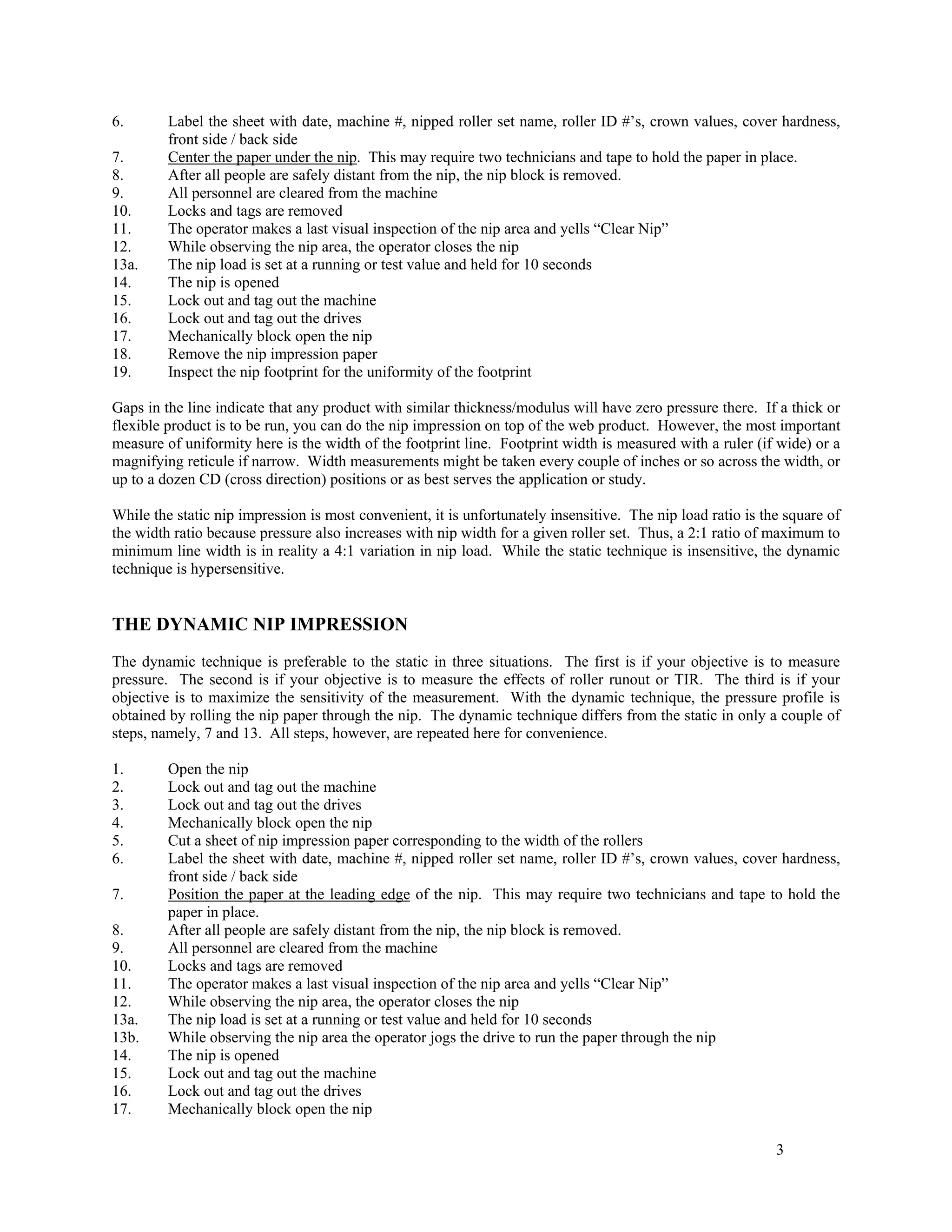 Best Practices for Nip Impressions | PDF