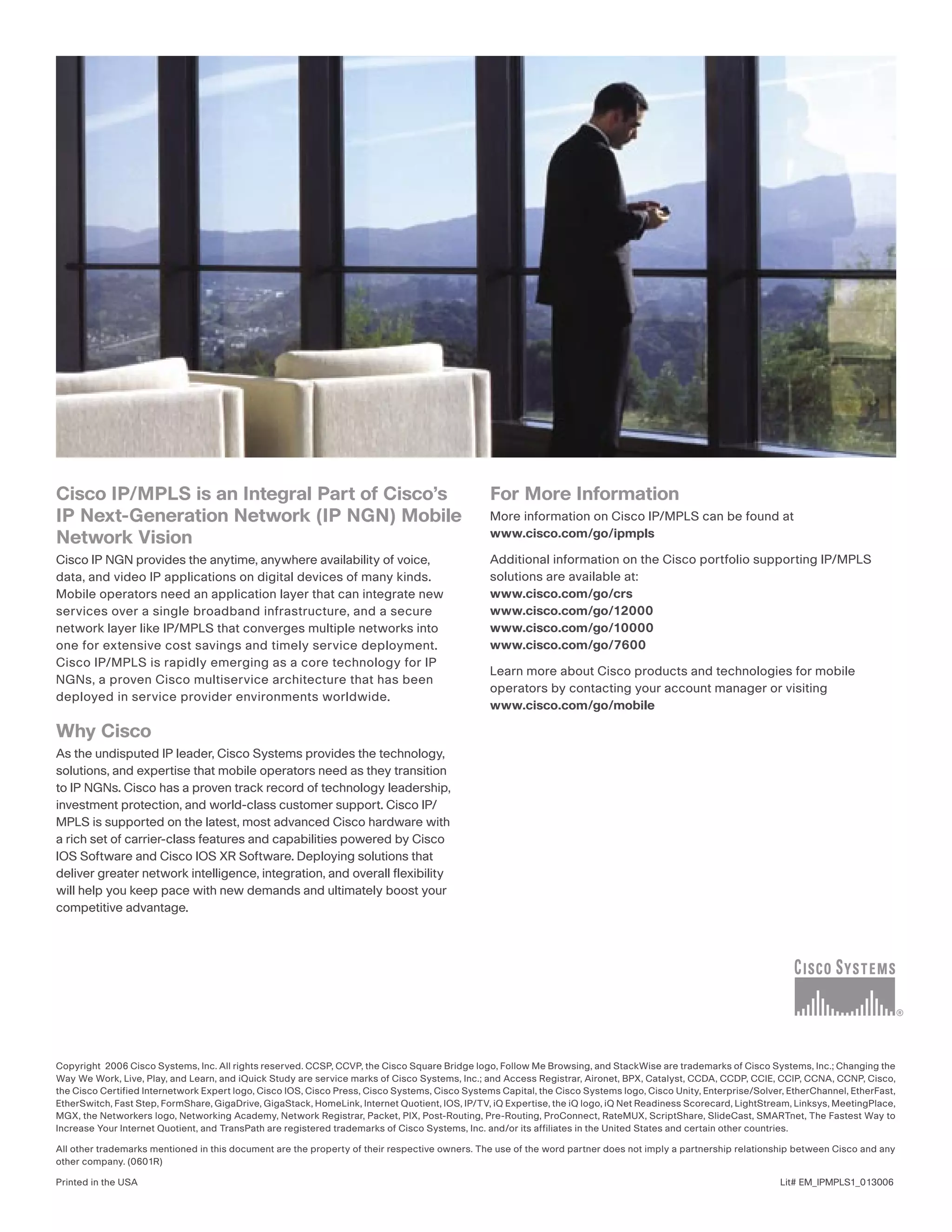 The Cisco IP/MPLS Backbone Solution | PDF