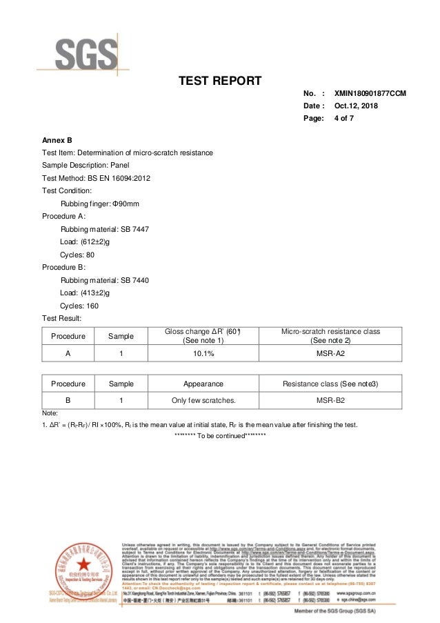 Spc sgs spc test report