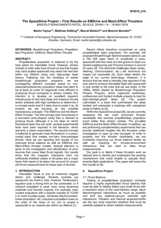 The SpaceDrive Project - First Results on EMDrive and Mach-Effect ...