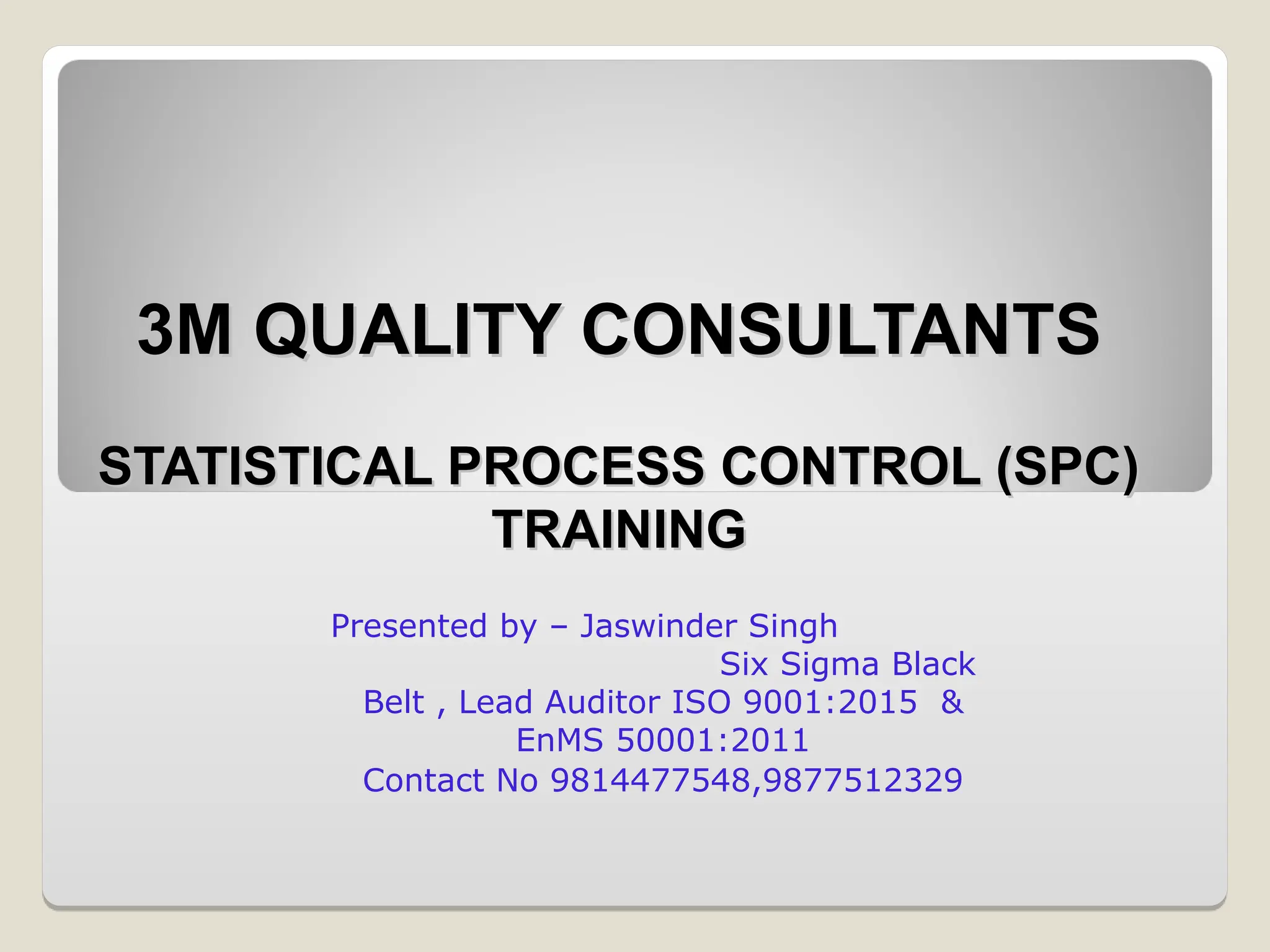 Awareness Program on Statistical Process Control (SPC) for Process ...