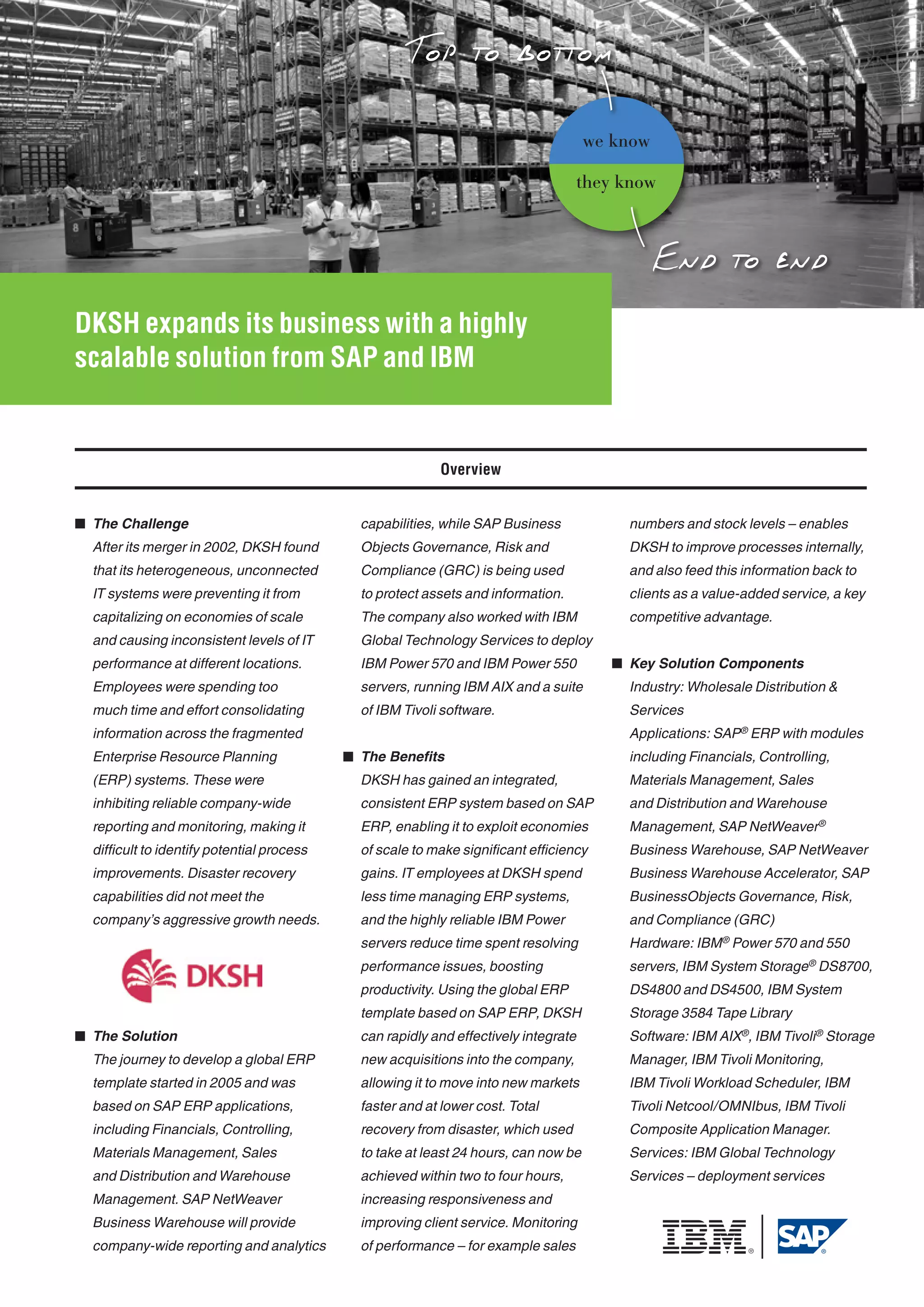 DKSH expands its business with a highly scalable solution from SAP and ...