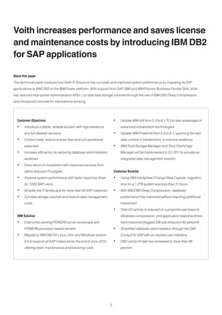 Voith increases performance and saves license and maintenance costs by introducing IBM DB2 for ...