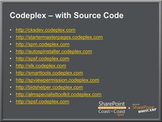 SharePoint Connections Coast to Coast Developer Boot Camp Crash Course v3 | PPT