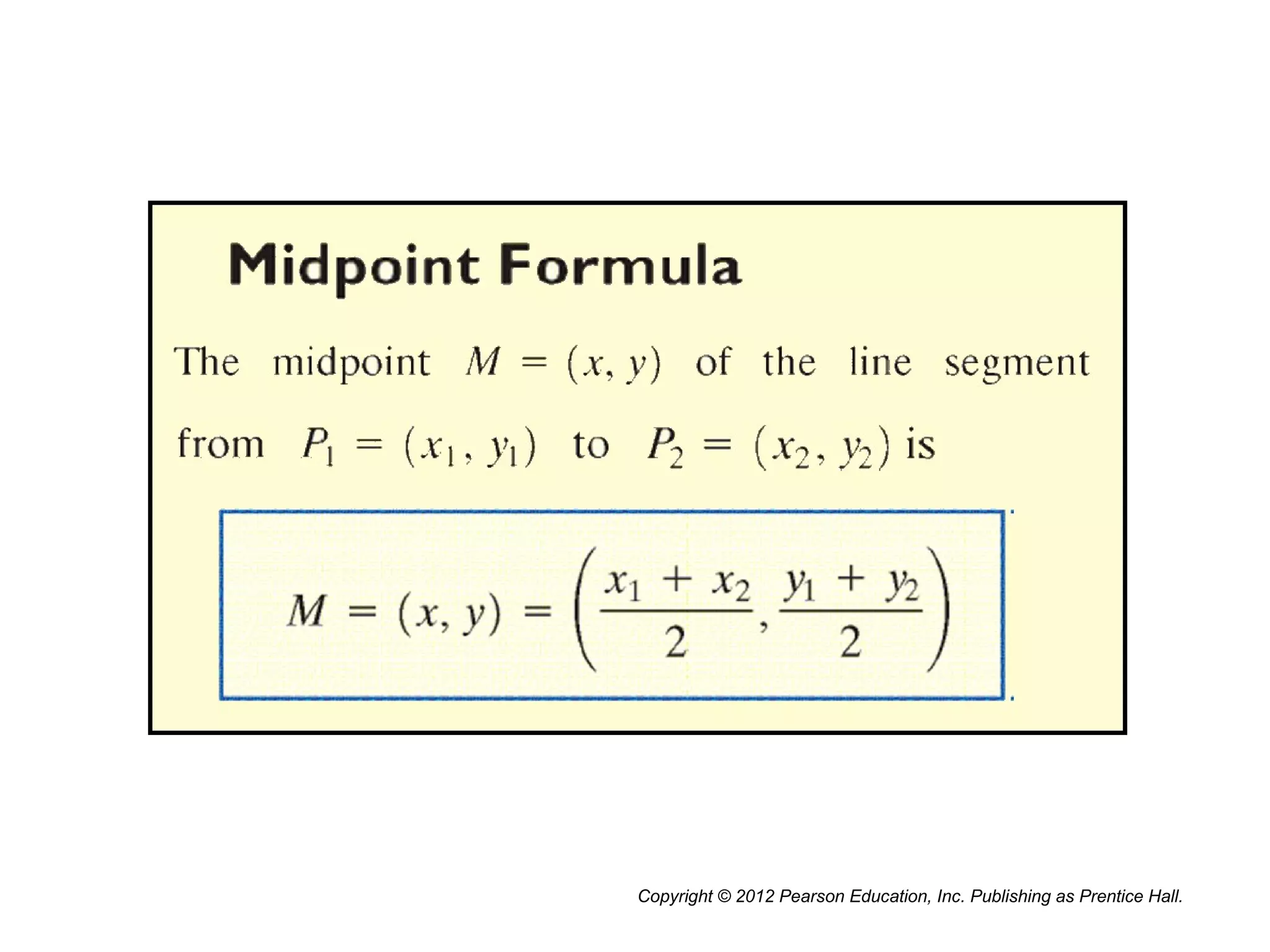 Section 1.1 The Distance and Midpoint Formulas | PPT