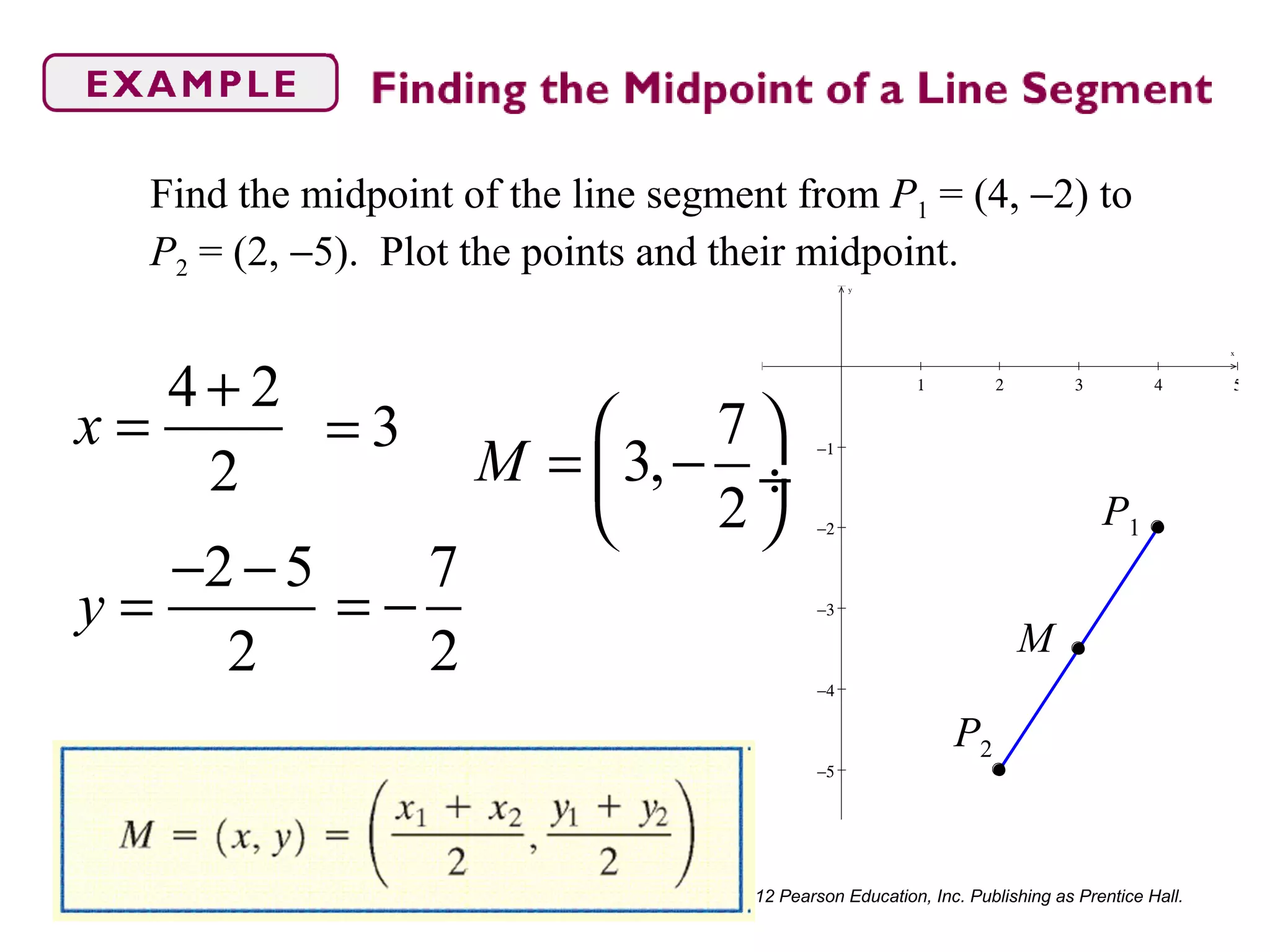 Section 1.1 The Distance and Midpoint Formulas | PPT