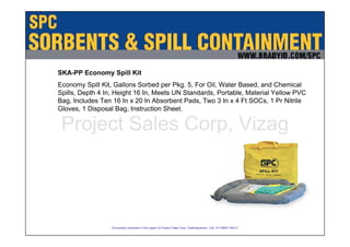 Project Sales Corp - Oil Spill Absorbents Range | PDF