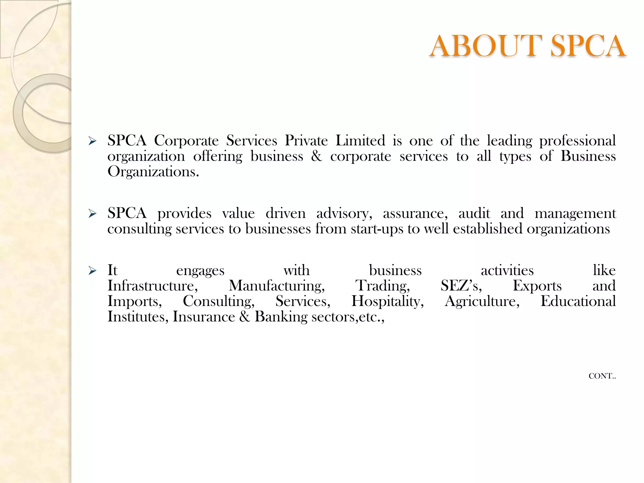 Spca corporate services | PPT