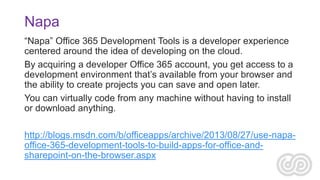 SPC Adriatics 2013 - Working with the new SharePoint Online Apps by Toni Pohl | PPTX