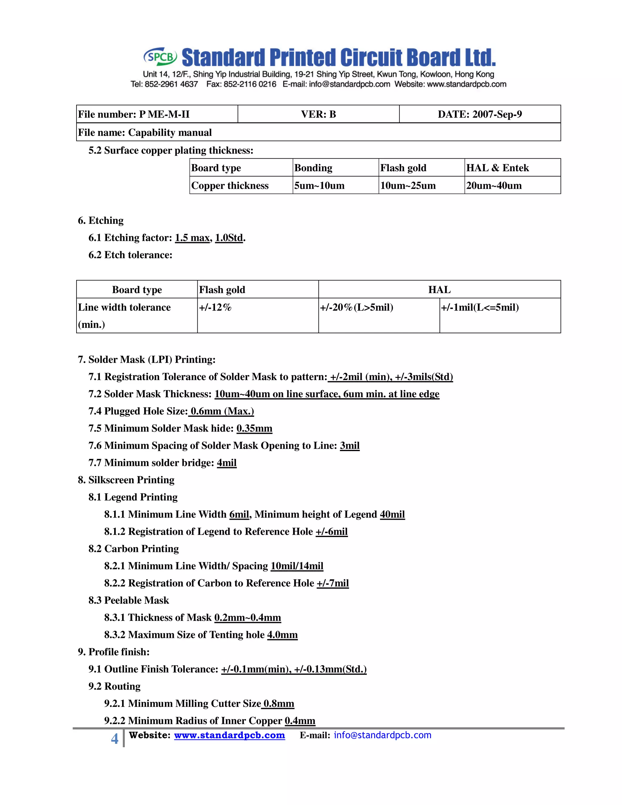 PCB manufacturer, PCB manufacturing | Spcb capability manual | PDF