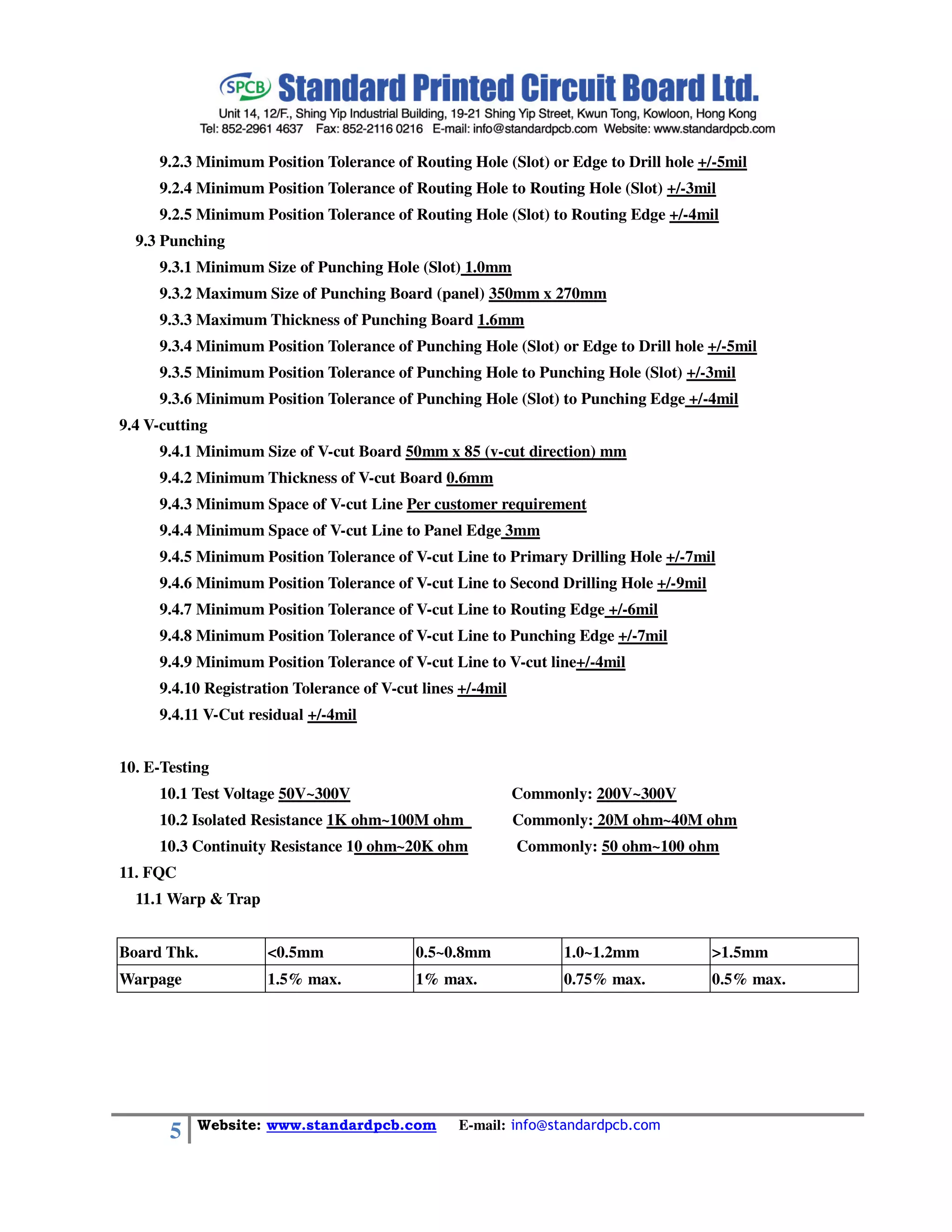 PCB manufacturer, PCB manufacturing | Spcb capability manual | PDF