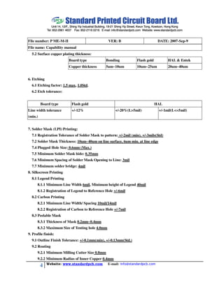 PCB manufacturer, PCB manufacturing | Spcb capability manual | PDF