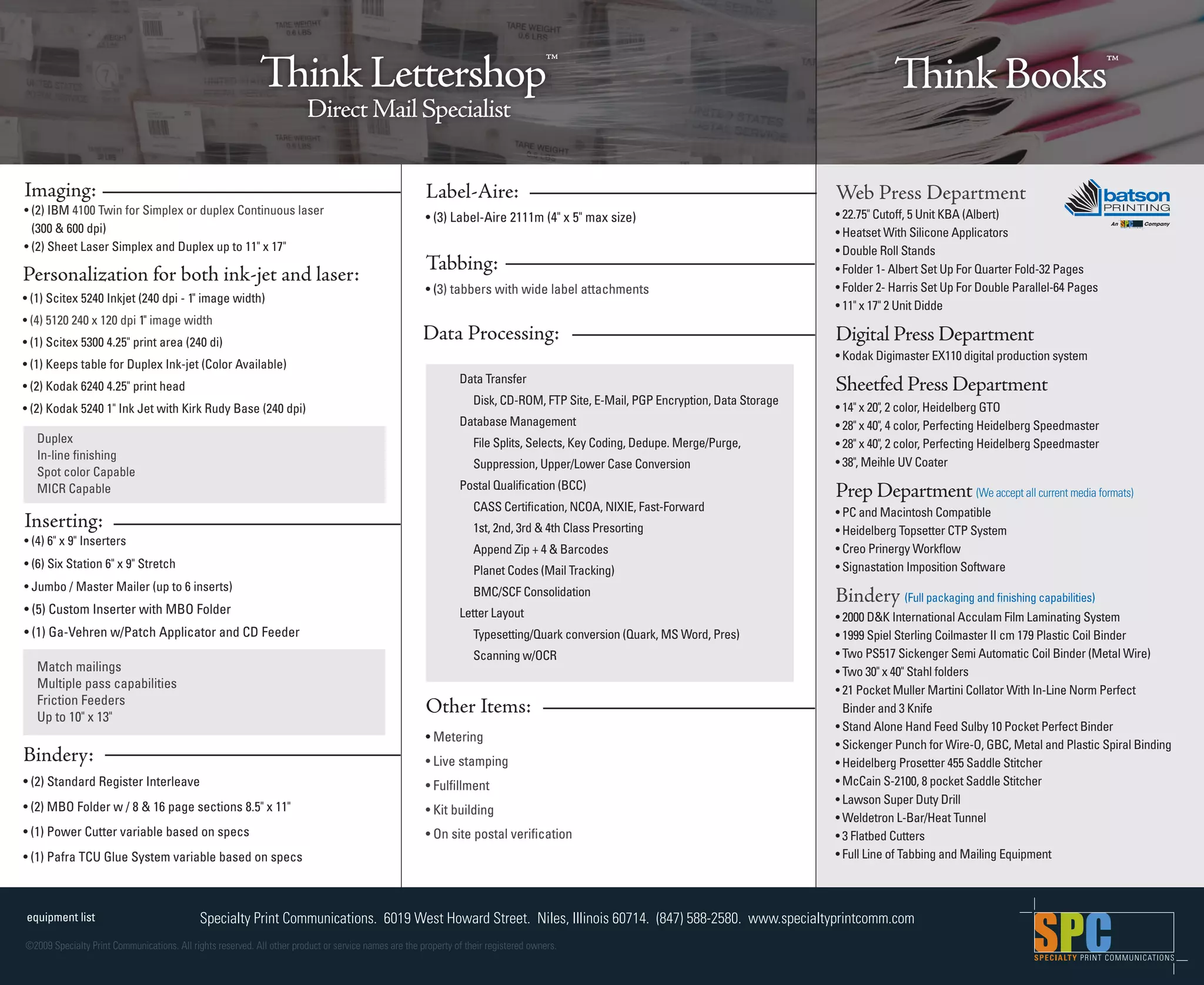 Specialty Equipment List | PDF