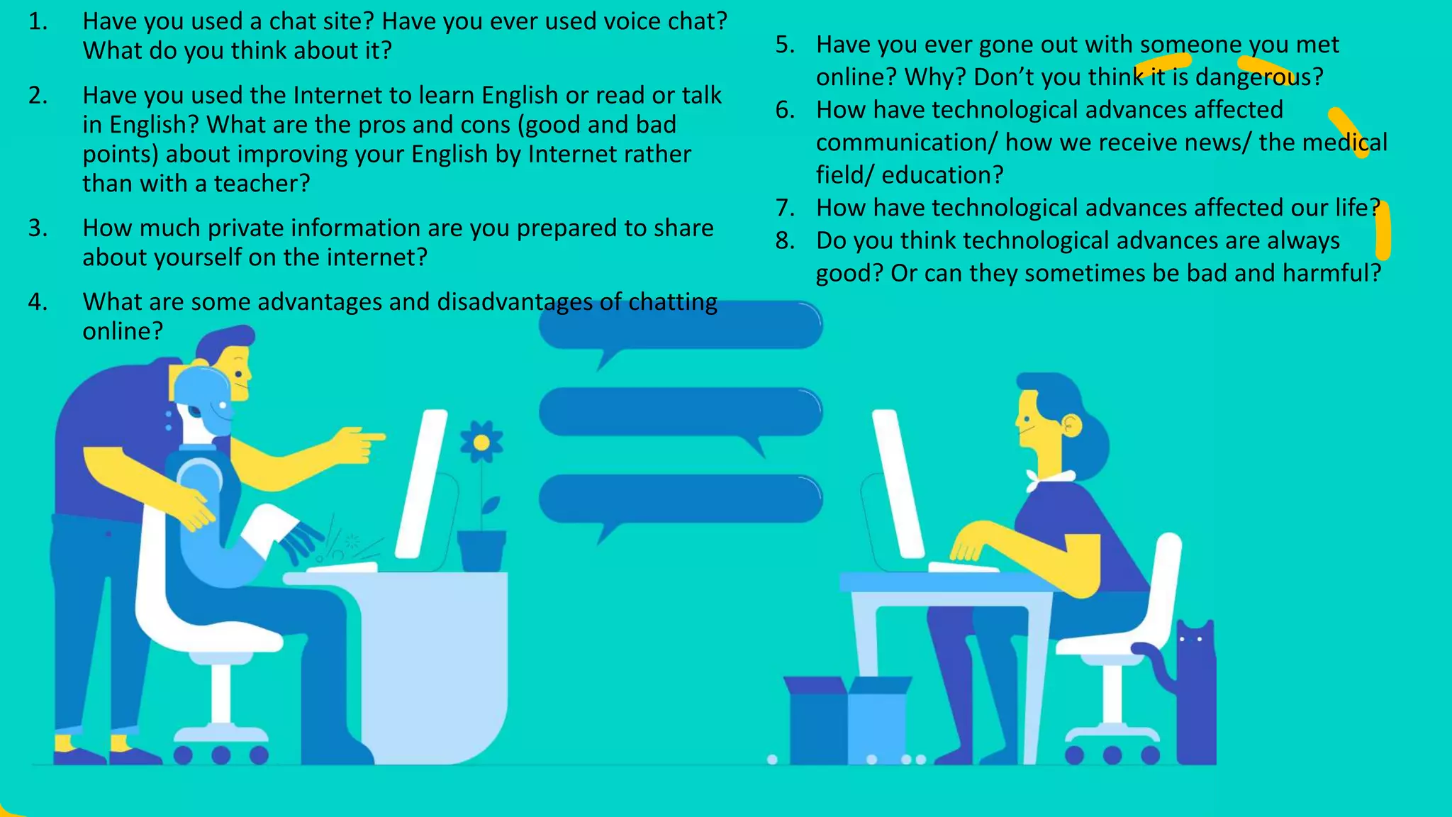 Topic: Chat Online-Speaking Questions for Warm-ups | PPT