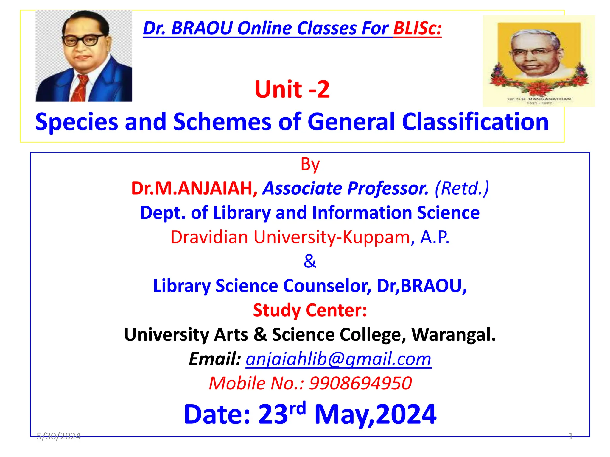 Spcies of Lib Classification Schemes.ppt | Science