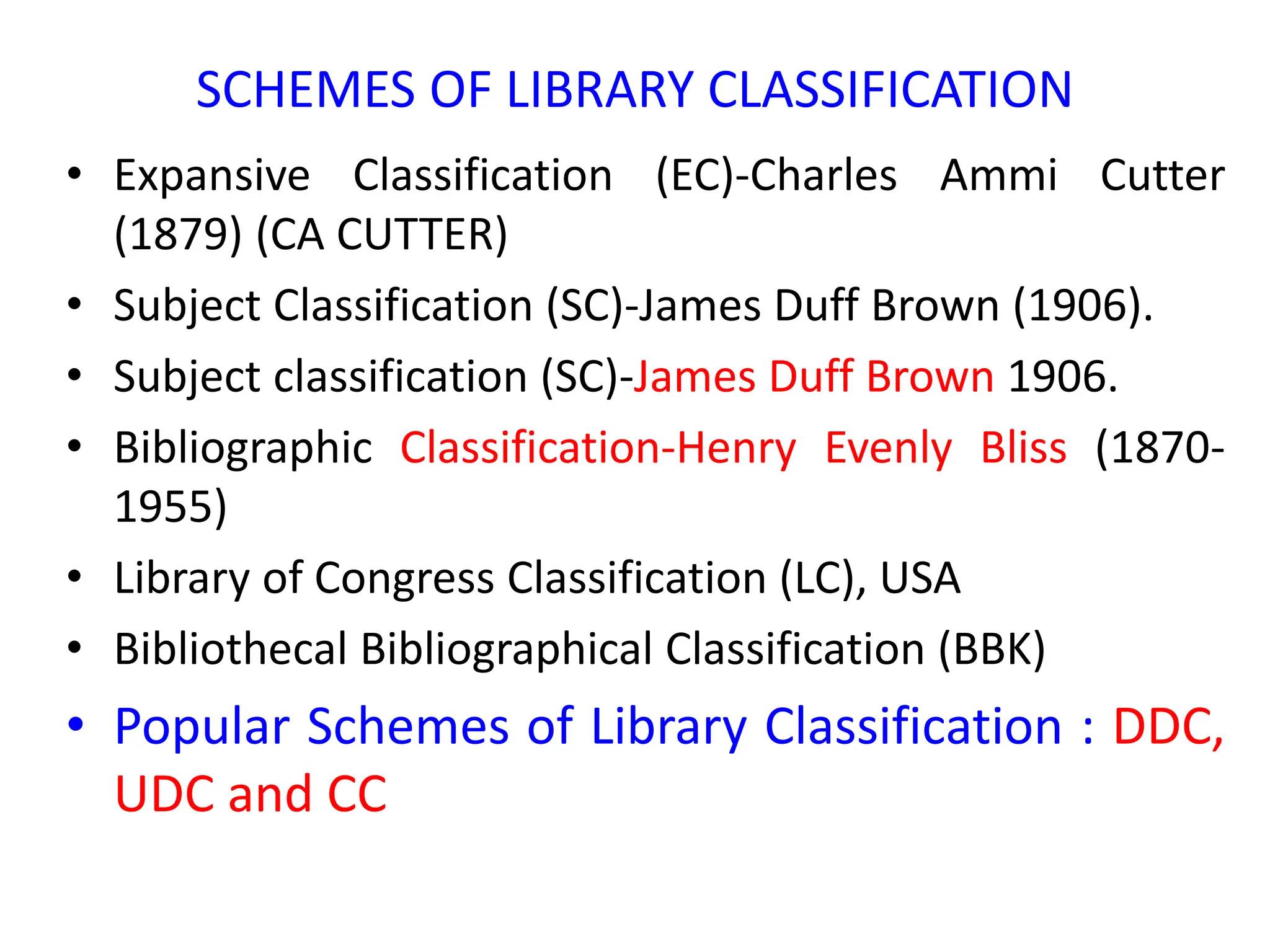 Spcies of Lib Classification Schemes.ppt