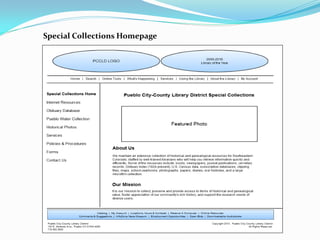 PCCLD Special Collections Powerpoint | PDF