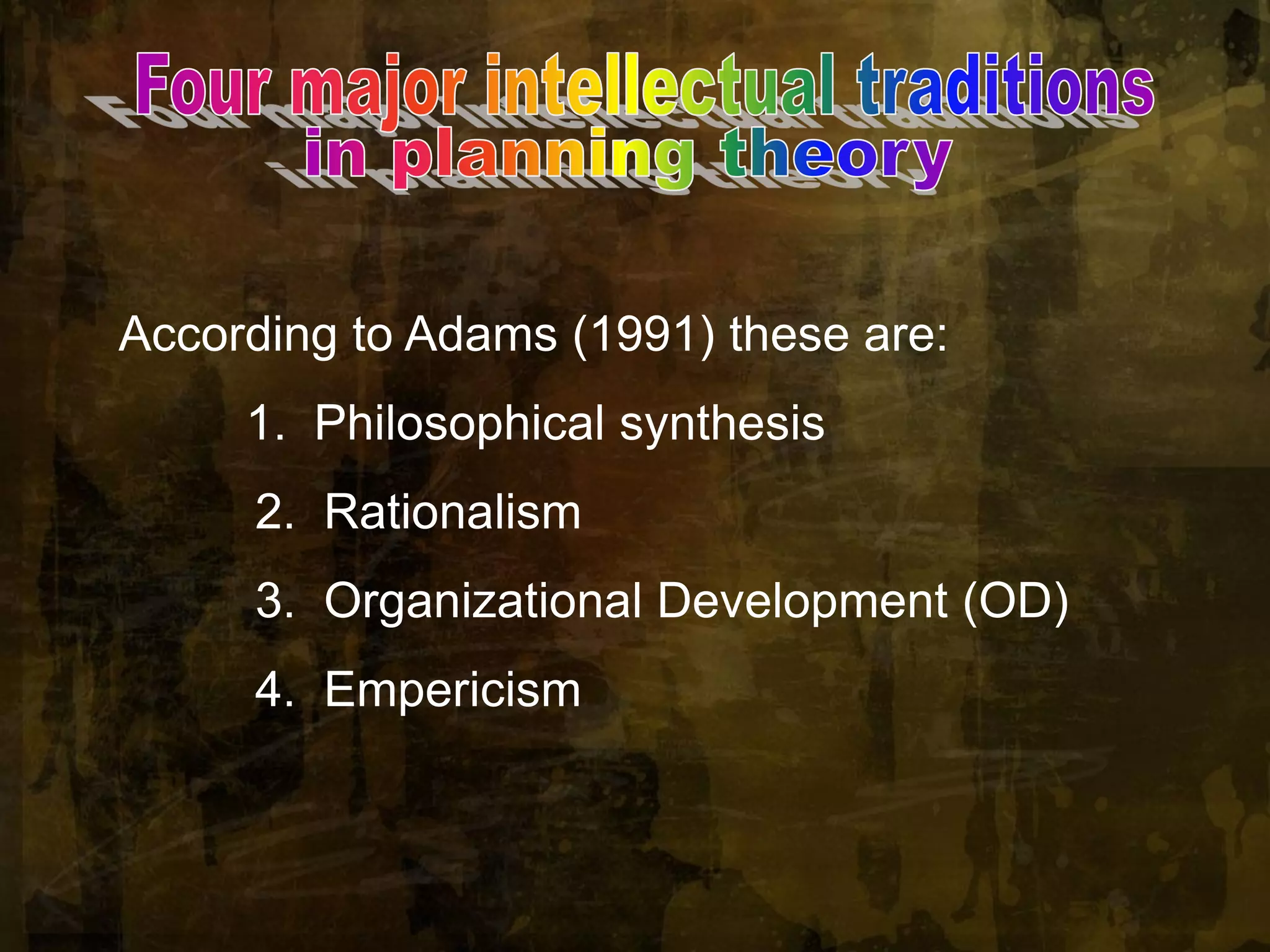 Theories of Planning by: Dr. Eusebio F. Miclat Jr. Development Planning ...