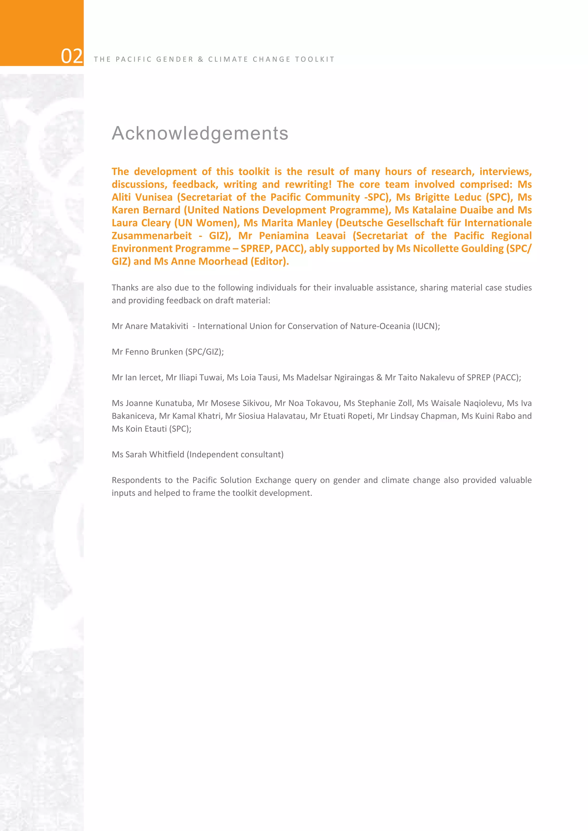 Pacific Gender Climate Change Toolkit | PDF