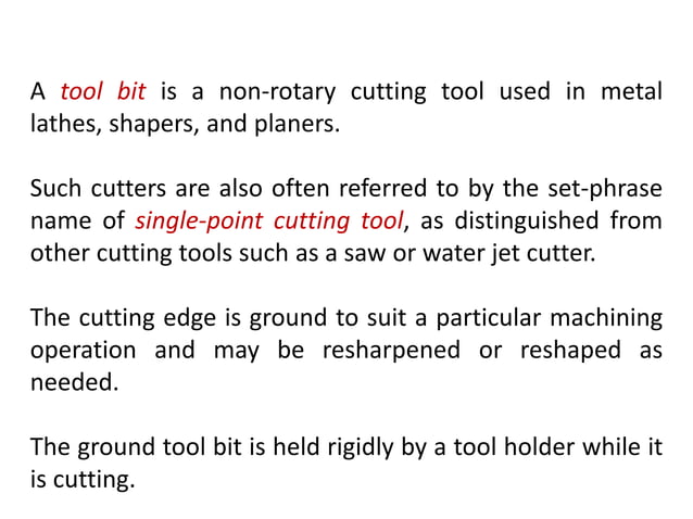 Single Point Cutting Tool | PPT