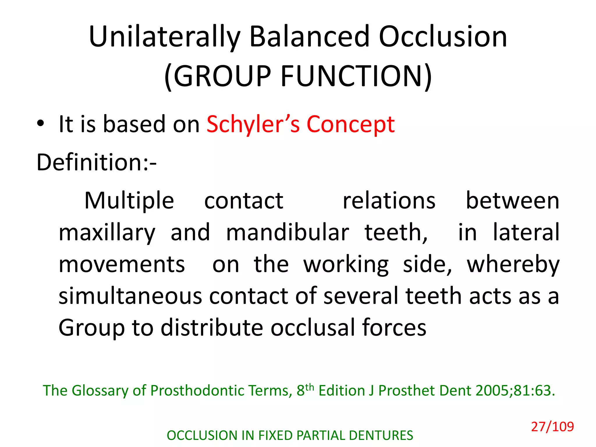 Occlusion In Fixed Partial Denture | PPTX